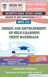 IGNOU MES 112 Design and Development of Self-Learning Print Materials Study Guide (In Depth ...