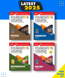 MTG Foundation Course Class 8 Physics, Chemistry, Mathematics & Biology Book Edition 2025 Set of ...