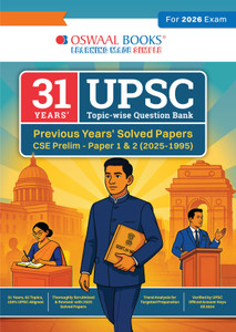 Oswaal 31 years UPSC Topic-wise Question Bank Previous Years Solved Papers CSE Prelim -Paper 1 ...