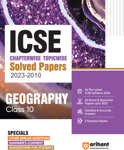 ICSE Chapterwise-Topicwise Solved Papers 2023-2010 Geography Class 10th Seventh Edition: Buy ...