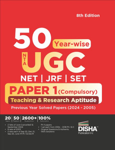 50 Year-wise NTA UGC NET/ JRF/ SET Paper 1 (Compulsory) Teaching & Research Aptitude Previous ...