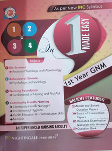 4 - In - One 1st Year GNM - Model and Solved Question Papers, 2/e 2024 - As Per New Syllabus ...