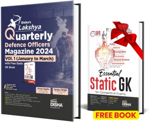 Disha's Lakshya Quarterly Defence Officers Magazine 2024 (January to March) with Free Static Gk ...