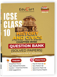 Educart ICSE Class 10 Question Bank 2025 History and Civics Chapter-wise including Solved Papers ...