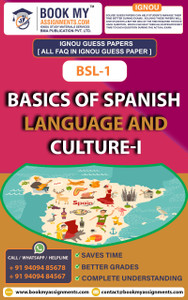 IGNOU BSL 1 Basics of Spanish Language and Culture-I | Guess Paper ...