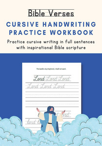 Bible Verses Cursive Handwriting Practice workbook: Buy Bible Verses ...