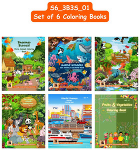 Set of 6 Coloring Books_Sea Animals, Farm Animals, Jungle Animals ...