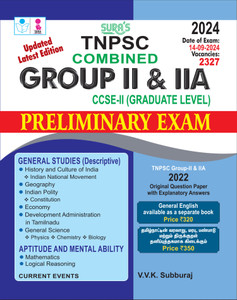 SURA`S TNPSC Group II and IIA Preliminary Exam CCSE-II (Graduate Level) General Studies Aptitude ...