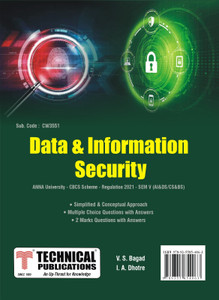 Data and Information Security for BE Anna University R21CBCS (V - AI&DS / CS&BS - CW3551): Buy ...