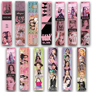 RINKON BlackPink K POP Girls Blink Themed Bookmarks (Set of 13) Black ...
