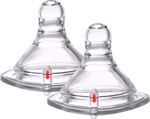 Buddsbuddy Premium Wide Neck Nipples |Anti Colic Silicone Teats 2Pcs (BBOL0025) , 3m+, Medium ...