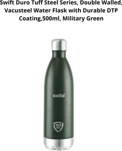 cello Duro Tuff Steel, Double Walled, Vacusteel,DTP Coating,Military Green 500 ml Bottle - Buy ...