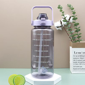 Mizuki 2L Capacity Belt Straw Transparent Motivational Water Bottles|Time Marker 2000 ml Bottle ...