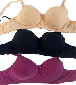 HAYFA Pack of 3 Women Push-up Lightly Padded Bra (Multicolor) Women Full Coverage Lightly Padded ...