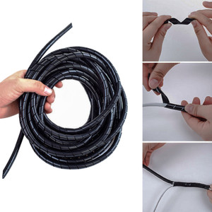 JUKR 6 mm 10 Meter Spiral Wrap Tube Sleeve TV PC Electrical Wire Protector Organizer Flexo Wrap ...
