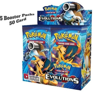 CrazyBuy EVOLUTIONS Pocket Monsters Trading Card Game Booster Packs ...