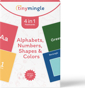 Tinymingle 4-in-1 Educational Flashcards for Kids - Alphabets, Numbers ...