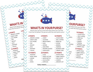 Inkdotpot 50 Pcs What's In Your Purse Baby Shower Game Cards Pirates ...