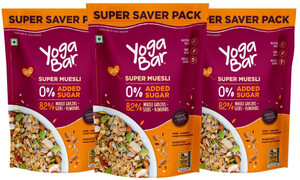 Yogabar Muesli 2.1Kg No Added Sugar with Probiotics&Prebiotics|84% Whole Grains|700g x 3 Pouch ...