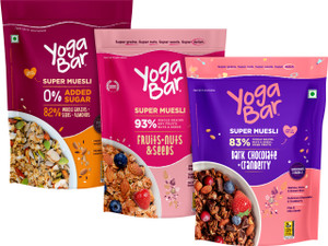 Yogabar Wholegrain Breakfast Muesli |Fruits Nuts and Seeds | Dark Chocolate Cranberry |No Sugar ...
