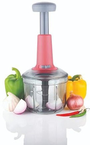 kich tech Hand Push Chopper 900 ML with 4 Stainless Steel Blades Vegetable & Fruit Vegetable ...