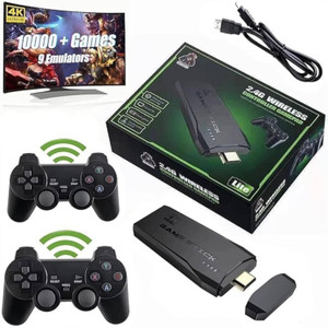 GameStick 2.4G Wireless Controller 4K HD Console Built-in 10k+ Retro Games A1 Black Edition ...