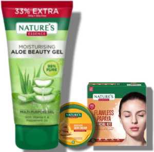 Nature's ALOE BEAUTY GEL 200 ML,SKIN CREAM 400 ML AND PAPAYA FACIAL KIT Price in India - Buy ...