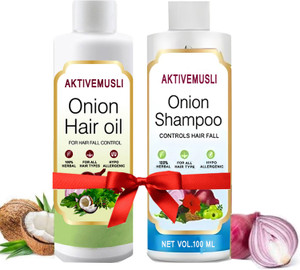Aktivemusli Anti Hair Fall Spa Range with Onion Hair Oil + Onion Shampoo (200 ml) Price in India ...