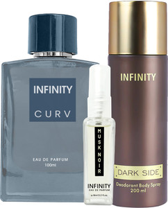 INFINITY Curv EDP Perfume 100ml, Dark Side Deodorant 200ml, Musk Noir Pocket Perfume 8ml Price ...