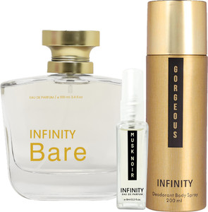 INFINITY Bare EDP Perfume 100ml, Gorgeous Deodorant 200ml, Musk Noir Pocket Perfume 8ml Price in ...