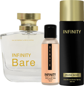 INFINITY Bare EDP Perfume 100ml, Musk Noir Deo Body Spray 200ml, Beaute Body Wash 50ml Price in ...