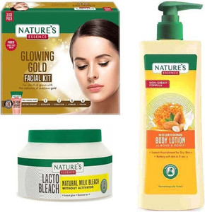 Nature's Essence GLOWING GOLD KIT 60ML+LACTO BLEACH 60ML+ALMOND & HONEY BODY LOTION 400ML Price ...