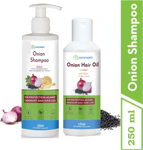 Kathiyawad "Anti Hair Fall Spa Range with Onion Hair Oil + Onion Shampoo for Hair Fall Control ...
