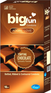 BIGFUN Tempting Chocolate Condoms - Ribbed, Dotted & Lubricated for Max Pleasure Condom Price in ...