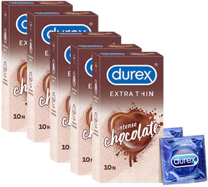DUREX Extra Thin Intense Chocolate Flavoured Condoms For Men - 10s Pack of 5 Condom Price in ...