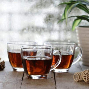 AJAGIYA MART Pack of 6 Glass Square Shaped Crystal Clear Tea Coffee Glass Cup hot Chocolate ...