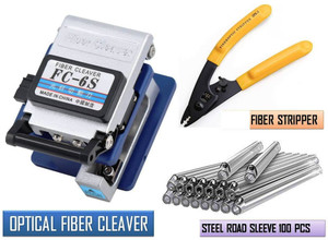Impirius Optical Fiber Cleaver Ftth Network Instrument with Stripper and 100 Sleeves FC6S With ...