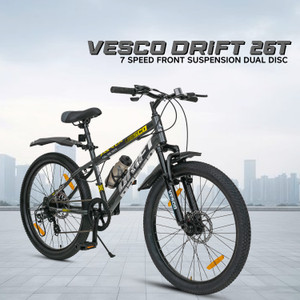 VESCO Drift 26T MTB Cycle 7 Gear Cycle for Men /Boys | Disc Brake, Front Suspension 26 T (inch ...