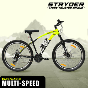 STRYDER 27.5" Vortex 21 Speed with Disc Brakes & Front Suspension | 27.5 T (inch) Mountain Cycle ...