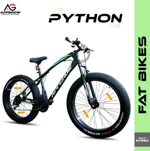 Appgrow PYTHON Fat Bike Multi Speed Front Suspension Disc Brake Designed For Off-Road 26 T (inch ...