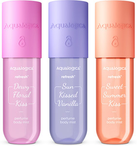 Aqualogica Hit Refresh Perfume Body Mist Trio | Set of 3 Irresistible Fragrances Body Mist - For ...