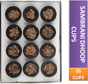 BHAJANLAL GREENERY Natural Pure herbal Guggul / Loban Sambrani Dhoop Cup - 12 Cups Guggul Dhoop ...