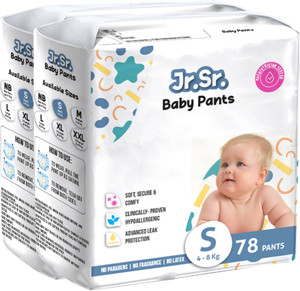 Jr. Sr. baby diaper| Small | 4-8 Kg | 156 Counts | Pack of 2 - S - Buy 156 Jr. Sr. Pant Diapers ...