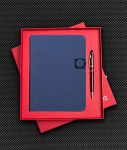 ADD PROGRESSIVE Classy PU Leather Notebook Folder with Pen – Exclusive Gift Box A4 Notebook ...