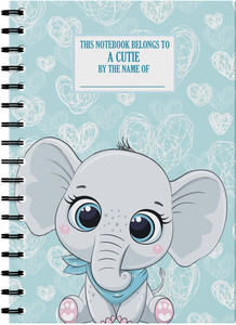 Inkraft Designer Spiral Notebook |Cute Elephant|Cute little diary for Kids A5 Diary Ruled 150 ...