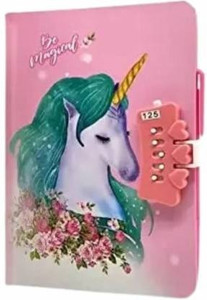 Sannu Unicorn Lock Diary with ball pen for Kids (Pink, Blue, Random color) A5 Diary Rulled 80 ...