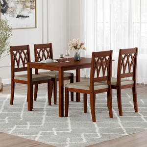 Wakefit Juniper Solid Wood 4 Seater Dining Set Price in India - Buy Wakefit Juniper Solid Wood 4 ...