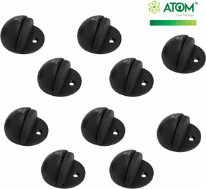 ATOM Pack of 10, (DS-D-STOPPER-BLK) Premium Floor Mounted Door Stopper , (D-TYPE-STOPPER-BLK ...