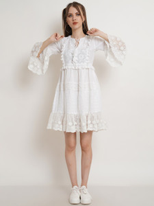 9 impression Women A-line White Dress - Buy 9 impression Women A-line White Dress Online at Best ...