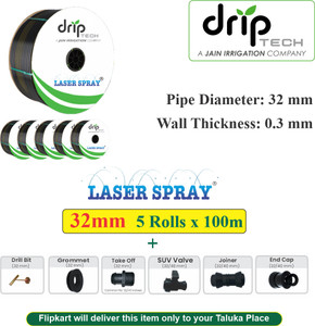 Driptech India Laser Spray, 32MM Rainpipe,100M+Fittings for Layflat Submain (above the ground ...
